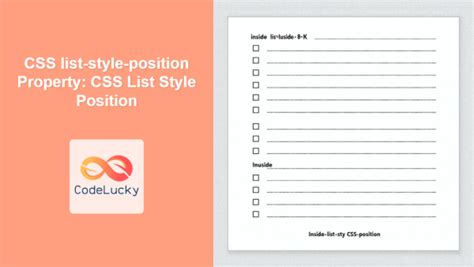 CSS List Style Position Property CSS List Style Position CodeLucky