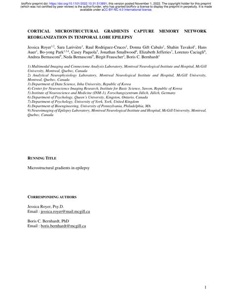 Pdf Cortical Microstructural Gradients Capture Memory Network