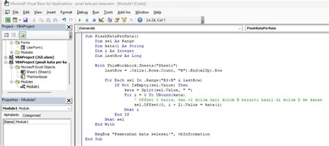 cara memisah kata di excel menggunakan vba macro 3 langkah mudah