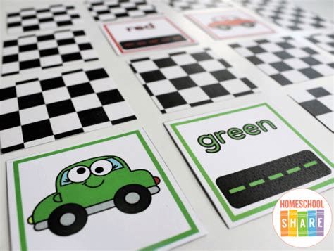 Car Colors Memory Game Printable Homeschool Share