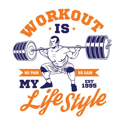Barbell Work Out Vector Illustration Logo Design Perfect For Tshirt