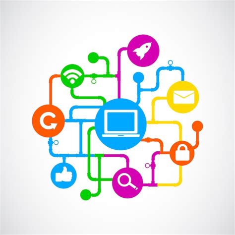 소셜 미디어 개념의 삽화 무료 벡터