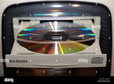 Open CD Drive With A Blank Recordable Disk Ready To Load Stock Photo Alamy