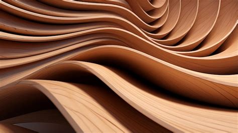 Premium Ai Image Abstract Of Wooden Pattern Twisted Shape Architecture Facade Details 3d Rendering