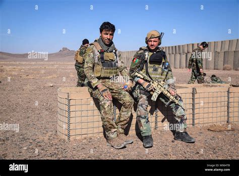 Afghan Special Forces On A Firing Range Just Outsides Shindand Military