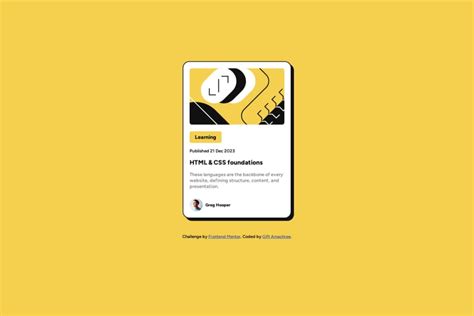 Frontend Mentor Responsive Card Using Html And Css Coding Challenge Solution