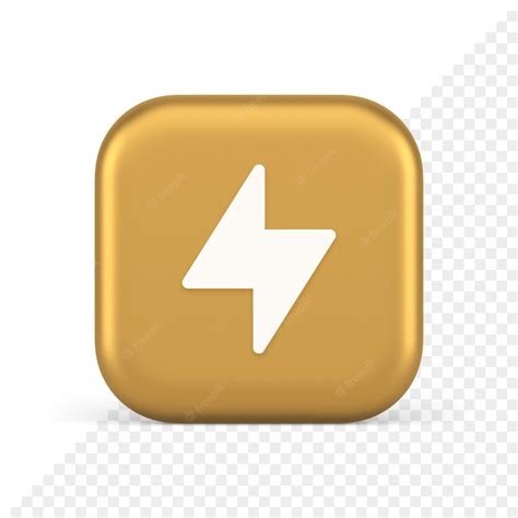 Premium Psd Charge Power Lightning Button Electricity Thunderbolt