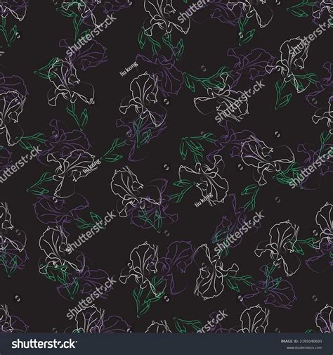 Seamless Fabric Floral Line Pattern Vector Stock Vector Royalty Free 2195040693 Shutterstock
