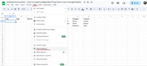 How To Create A Dependent Drop Down List In Google Sheets