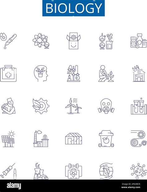 Biology Line Icons Signs Set Design Collection Of Organism Cell Genetics Evolution Ecology