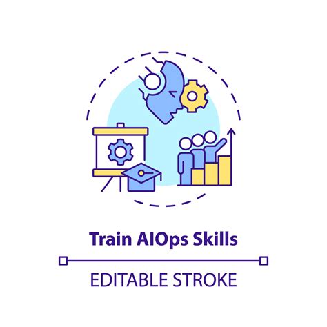 2d Editable Train Ai Ops Skills Icon Representing Ai Ops Isolated Vector Multicolor Thin Line