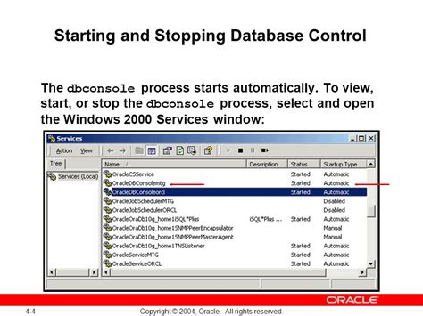 4 Copyright © 2004 Oracle All Rights Reserved Managing The Oracle