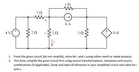 Solved 1 From The Given Circuit Do Not Simplify Solve