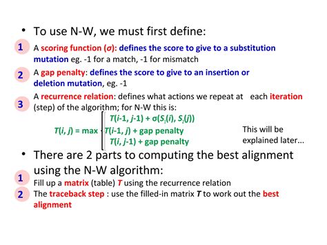 the needleman wunsch algorithm ppt