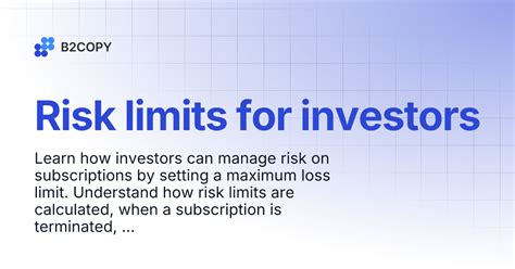 Risk Limits For Investors B2copy Docs