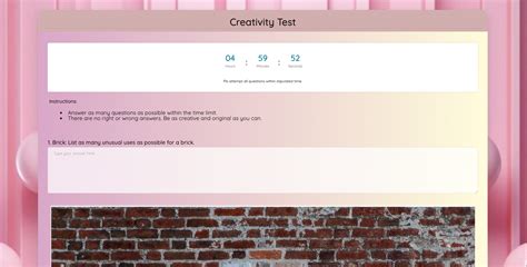 Creativity Test Formplus