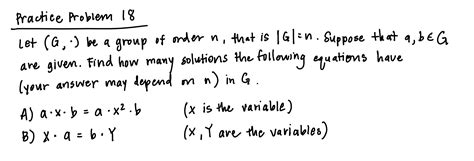 Solved Practice Problem 18 Let G Be A Group Of Order N Chegg Com