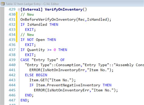 Event Request Table OnBeforeVerifyOnInventory Issue Microsoft ALAppExtensions