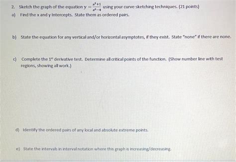 solved 2 sketch the graph of the equation y x3−4x2 1 using