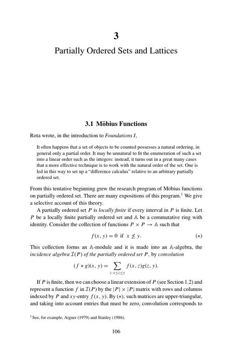 Partially Ordered Sets And Lattices Chapter 3 Combinatorics The