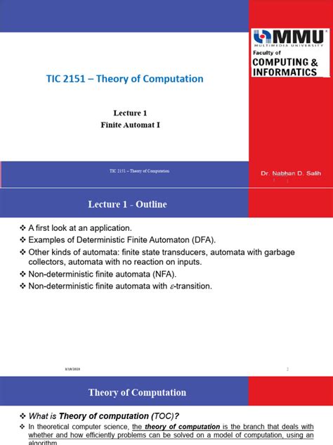 lecture 01 finite automat i pdf automata theory theory of