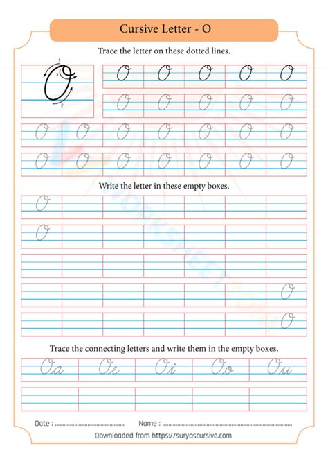 Cursive Capital Letter O Worksheet