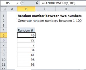 How to generate random number between two numbers in Excel September 4, 2025 - Excel Office