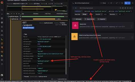Grafana Does Not Convert A Tempo Span Tag Including A To An When Moving From Traces To