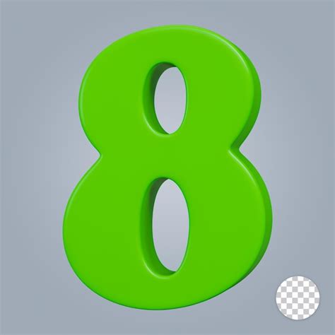 Premium Psd 3d Rendering Number Eight