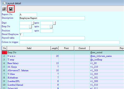 Pr890 Employee Report Layout