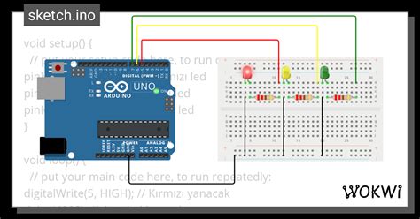 Trafik Lambası Wokwi Esp32 Stm32 Arduino Simulator