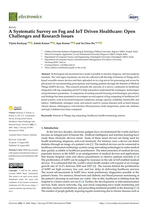 PDF A Systematic Survey On Fog And Iot Driven Healthcare Open Challenges And Research Issues
