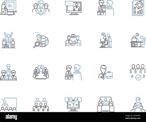 Operations Control Line Icons Collection Efficiency Monitoring Coordination Optimization