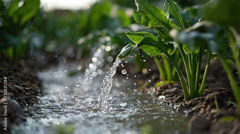 Sustainable Agriculture Farmer Implementing Rainwater Harvesting For Efficient Crop Irrigation