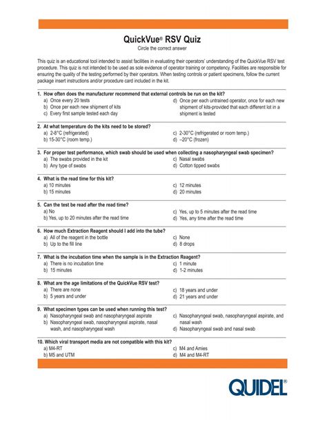 Quickvue ® Rsv