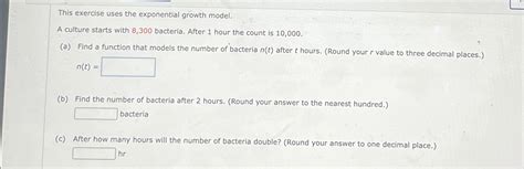 Solved This Exercise Uses The Exponential Growth Model A