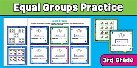 Third Grade Division Equal Groups Matching Cards
