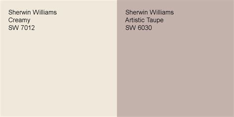 Sherwin Williams Creamy Vs Sherwin Williams Artistic Taupe Comparison