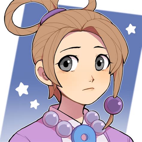 Safebooru 1girl Ace Attorney Bead Necklace Beads Blue Background