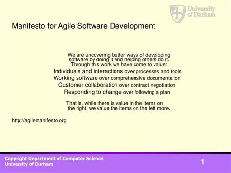 PPT Manifesto For Agile Software Development PowerPoint Presentation ID