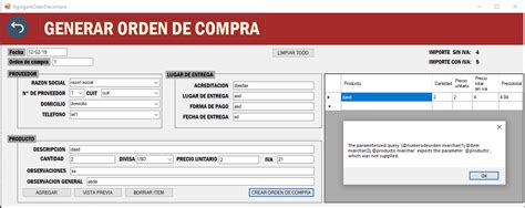 Mensaje De Excepción Luego De Cargar Todos Los Datos En Tabla