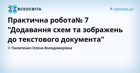 Практична робота№ 7 Додавання схем та зображень до текстового документа Урок на 3 завдання