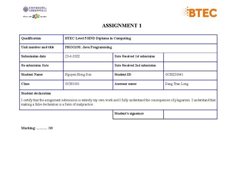 asm 1 java programming gch22004 1 assignment 1 qualification btec