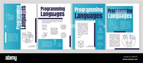 Programming Languages Blue Brochure Template Stock Vector Image And Art Alamy