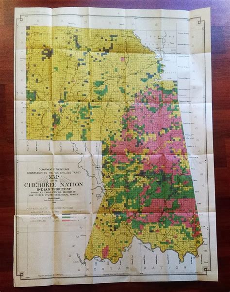 1900 Usgs Map Cherokee Nation Indian Territory Reservations 5 Civilized