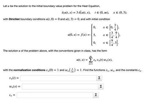 Solved Let U Be The Solution To The Initial Boundary Value Chegg