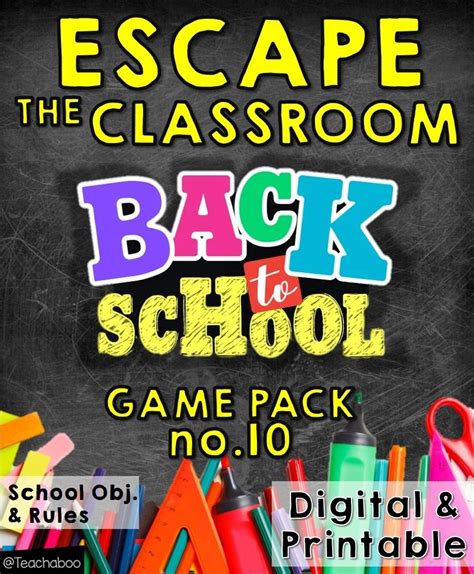 Escape The Classroom Game Pack Freebie No10 Welcome Back To School