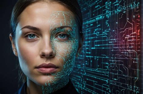 Premium Photo Futuristic Facial Recognition Concept
