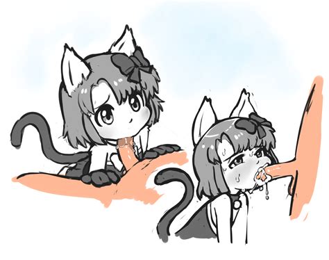 Rule 34 Battle Cats Bow Cat Ears Colored Cum In Mouth Fellatio Female