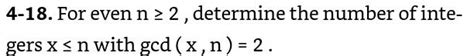 Solved For Even N Determine The Number Of Integers Chegg